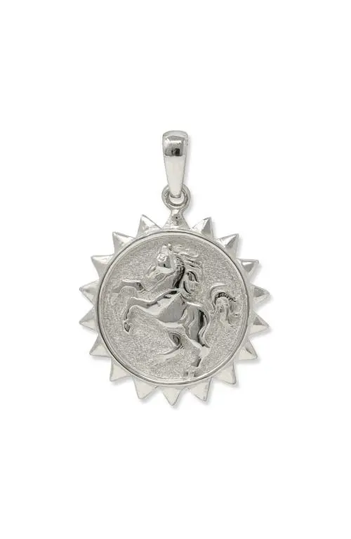 Anzie Aztec Year Of The Horse Sterling Medallion - Silver
