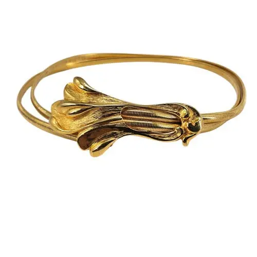 MADISON BEVERLY HILLS Vintage 1970s Stretch Snake Swirl Belt - Gold