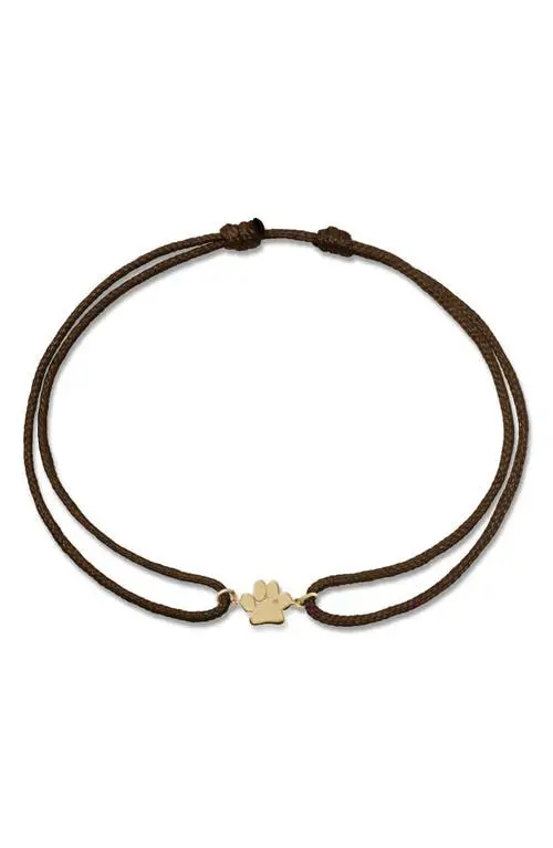 Anzie 14k Gold Diamond Evil Eye Pendant Bracelet - Brown