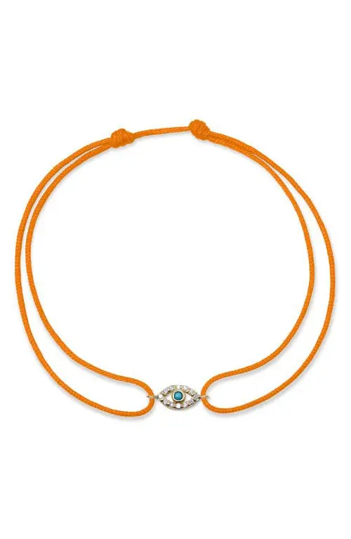 Anzie 14k Gold Diamond Evil Eye Pendant Bracelet - Orange