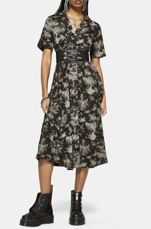 DISTURBIA Zorya Winter Maypole Midi Shirt Dress