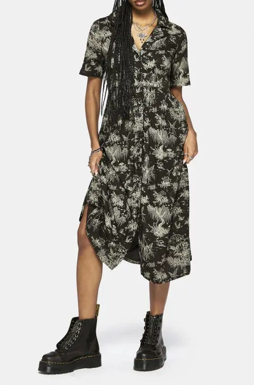 DISTURBIA Zorya Winter Maypole Midi Shirt Dress