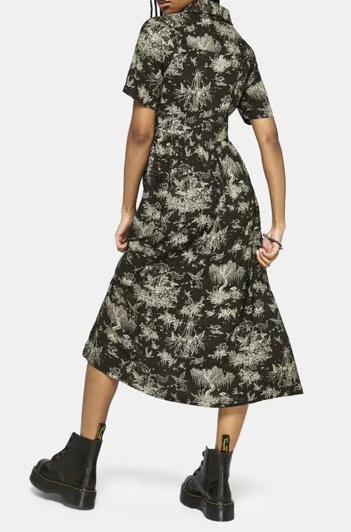 DISTURBIA Zorya Winter Maypole Midi Shirt Dress
