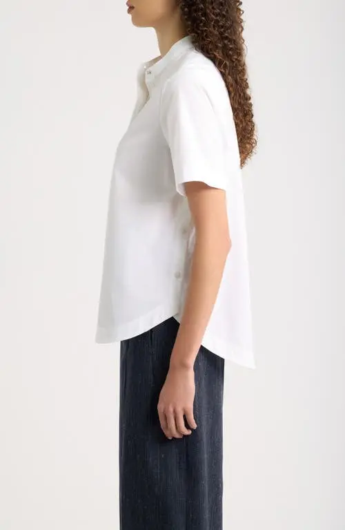 BOSS Cotton Band Collar Short Sleeve Shirt