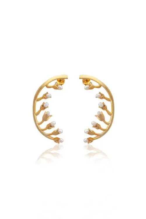 PERACAS Lily Of The Valley Fallen Floral Earrings - Ivory