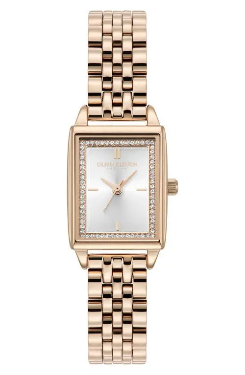 OLIVIA BURTON Classics Rectangular Bracelet Watch - White