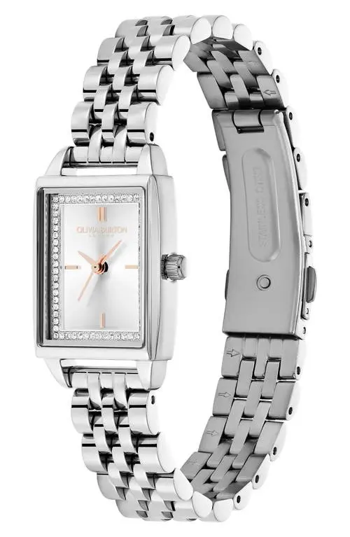 OLIVIA BURTON Classics Rectangular Bracelet Watch - White