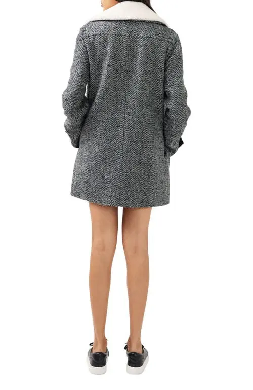 BELLE & BLOOM Liberty Collar Wool-blend Coat - Charcoal