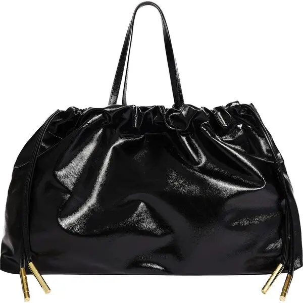 KENNETH COLE Riverside Oversized Faux Leather Tote - Black