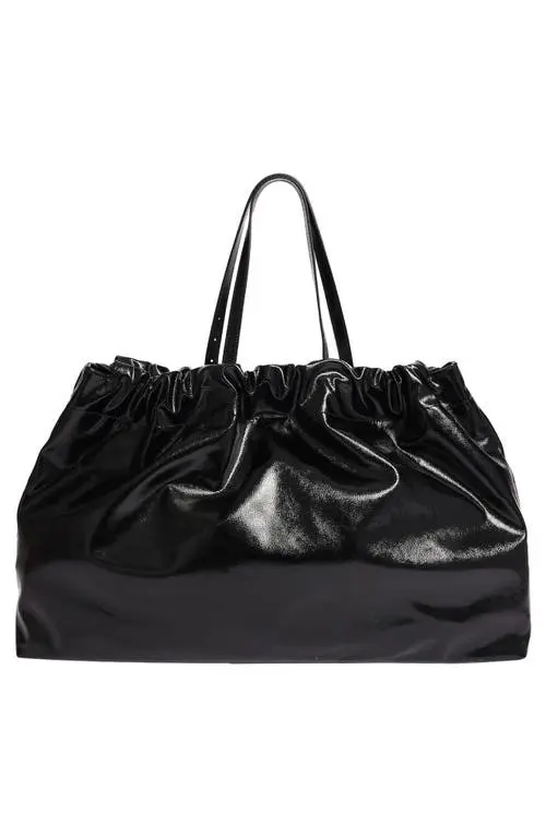 KENNETH COLE Riverside Oversized Faux Leather Tote - Black