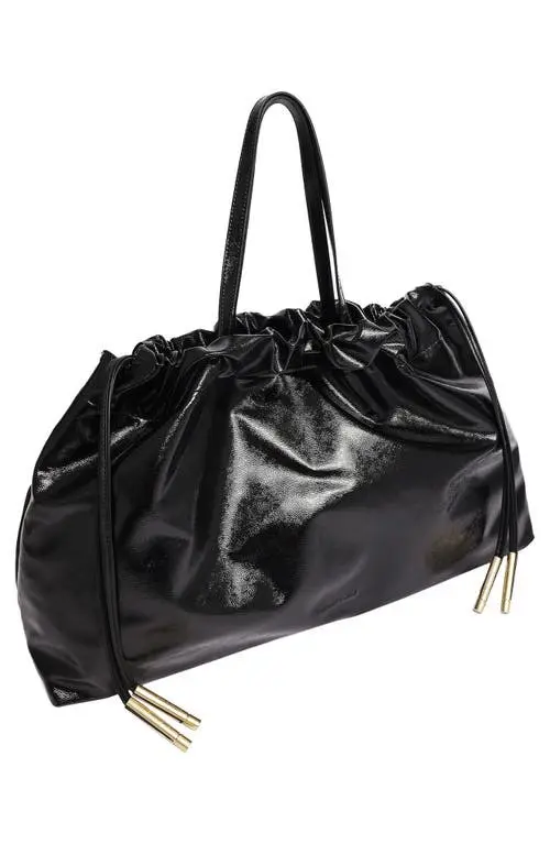 KENNETH COLE Riverside Oversized Faux Leather Tote - Black