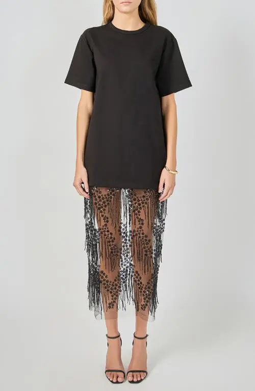 Endless Rose Mix Rhinestone Lace Maxi Dress