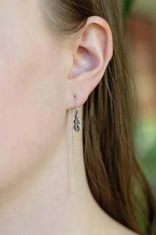 ASTOR & ORION Melody Threader Earrings - Silver
