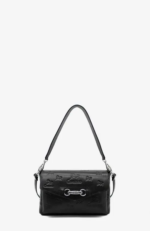 CAVALINHO Embossed Leather Handbag - Black