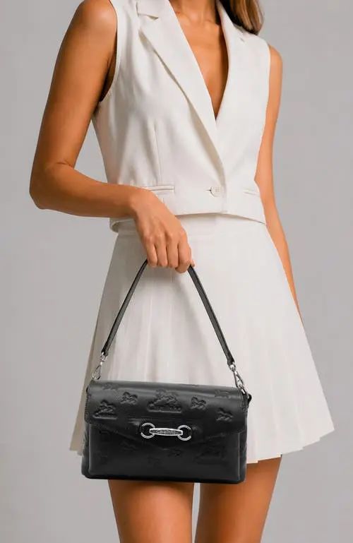CAVALINHO Embossed Leather Handbag - Black