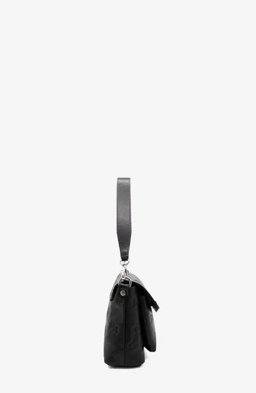 CAVALINHO Embossed Leather Handbag - Black