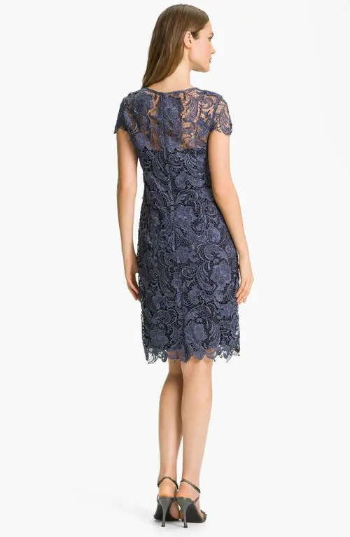 Patra Crocheted Venise Lace Sheath Dress