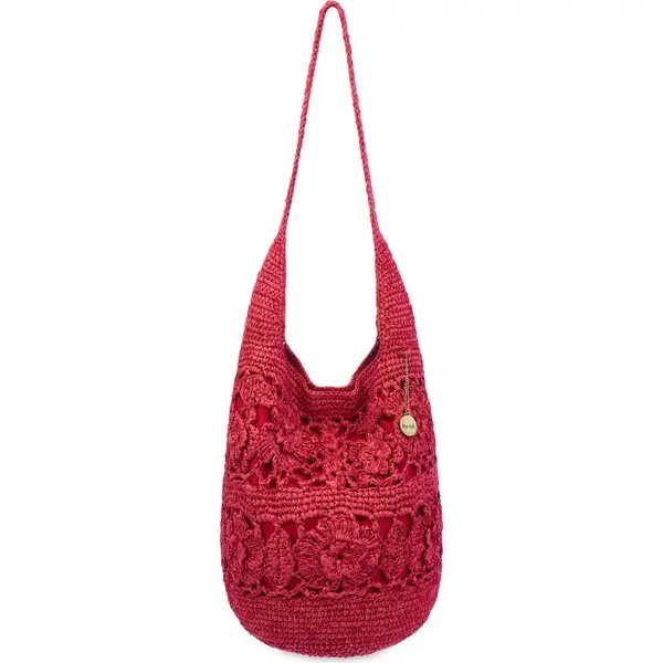 THE SAK Crochet Hobo Bag - Scarlet Tonal Flower