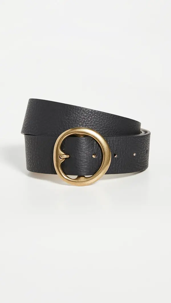 B-Low The Belt Leather Belt With O-Ring Buckle In Black  display picture 3