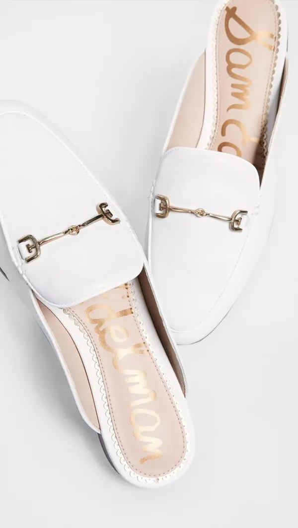 Sam Edelman Linnie Flat Mules - Bright White