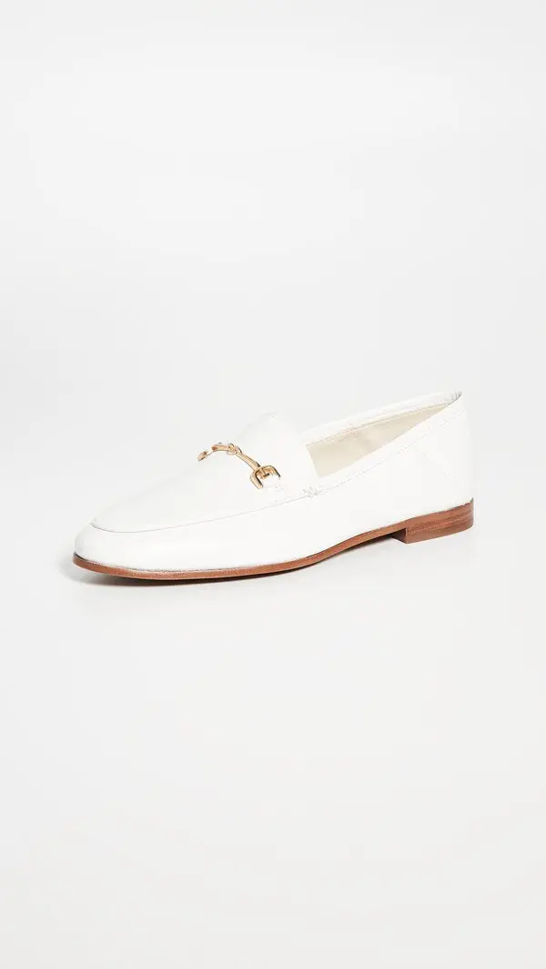 Sam Edelman Loraine Loafers With Gold-tone Hardware - Bright White