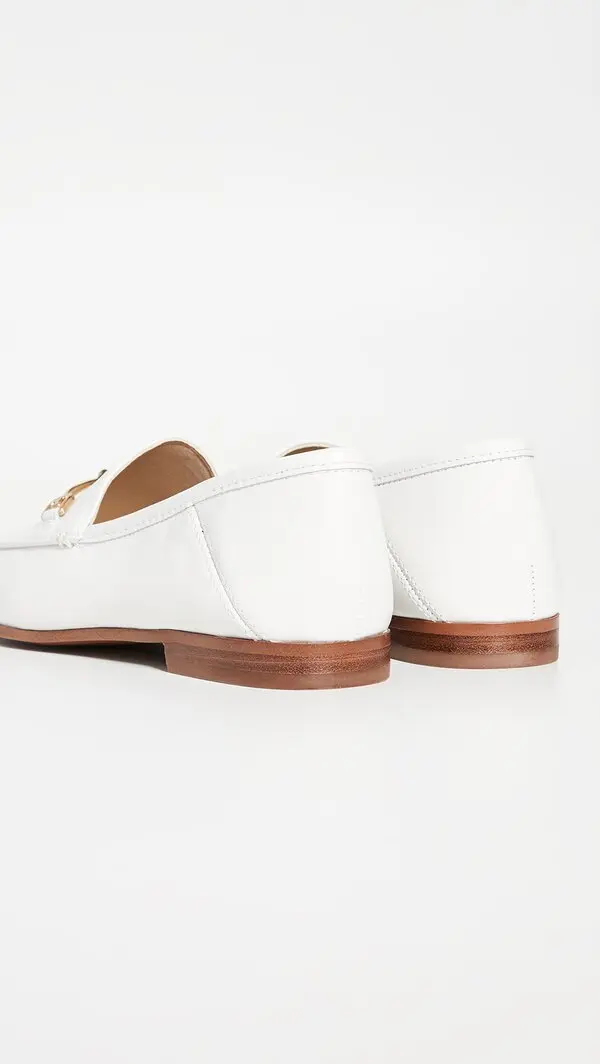 Sam Edelman Loraine Loafers With Gold-tone Hardware - Bright White