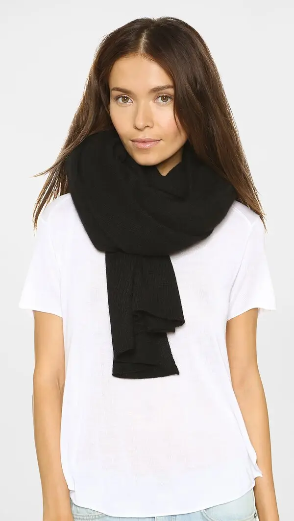 WHITE & WARREN Cashmere Wrap - Black