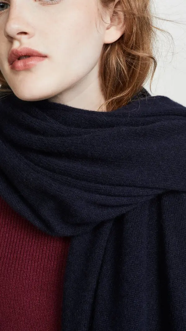 WHITE & WARREN Cashmere Wrap - Deep Navy