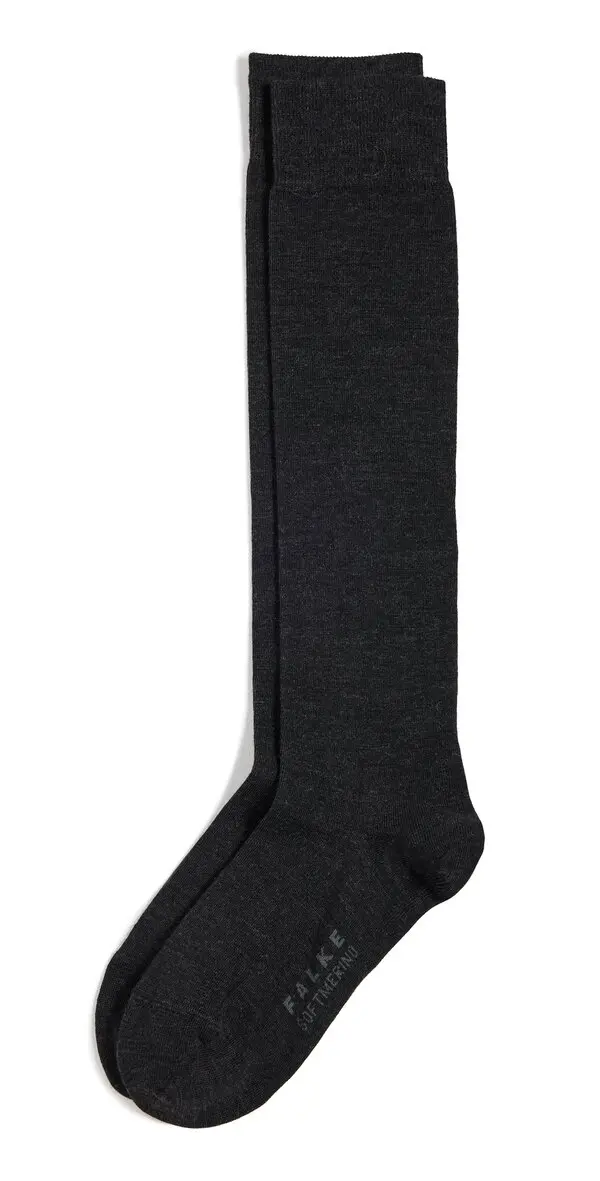 Falke Soft Merino Knee High Socks - Anthracite - 3089