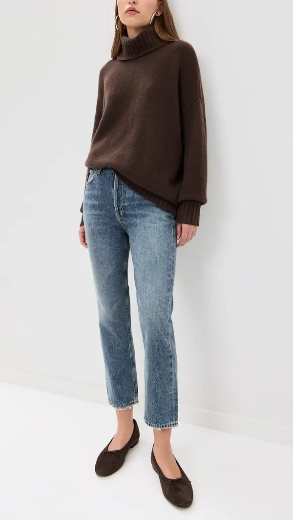 AGOLDE Riley High Rise Straight Crop Jeans