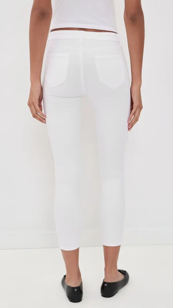 L'Agence Margot High Rise Skinny Jeans In Leopard Print - Blanc