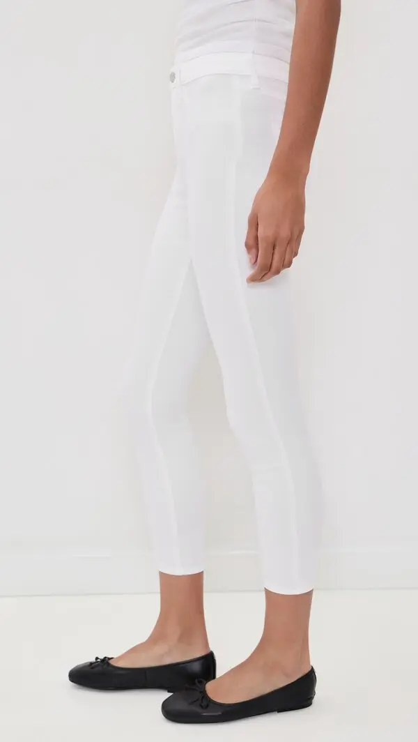 L'Agence Margot High Rise Skinny Jeans In Leopard Print - Blanc