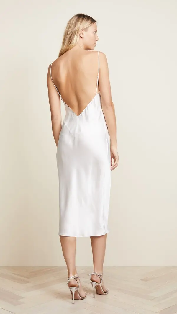 Olivia Von Halle Issa Silk-Satin Nightdress Ivory Editorialist