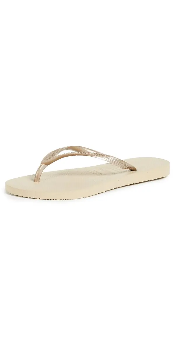 Havaianas Slim Flip Flops - Sand Grey/light Golden