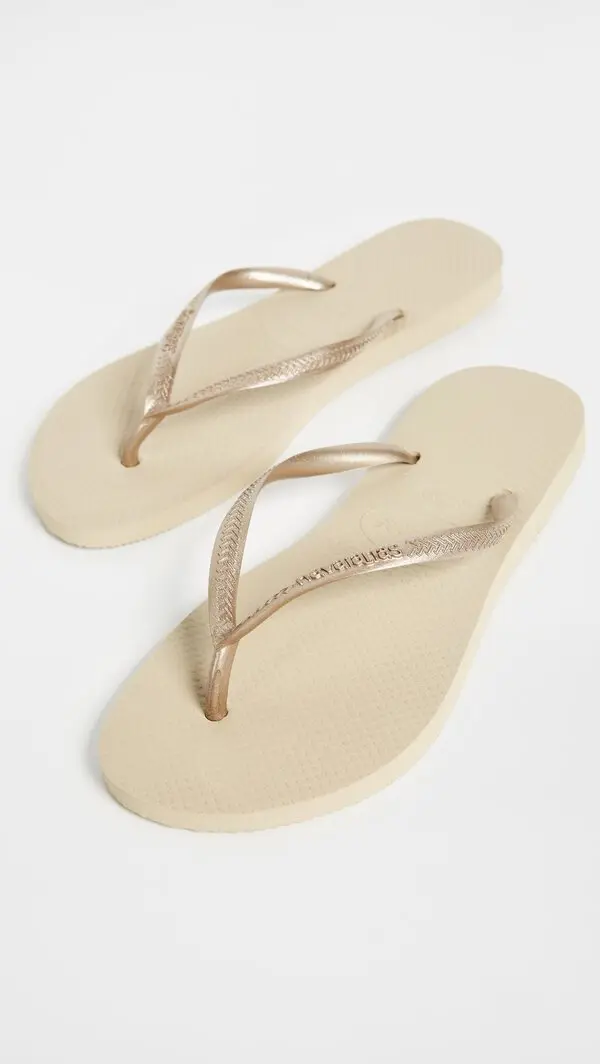Havaianas Slim Flip Flops - Sand Grey/light Golden