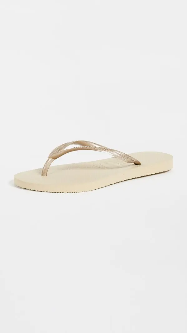 Havaianas Slim Flip Flops - Sand Grey/light Golden