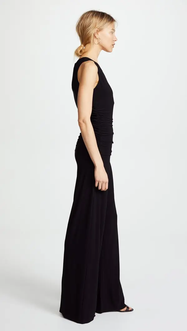 Norma Kamali Kamali Kulture Shirred Waist Jumpsuit - Black