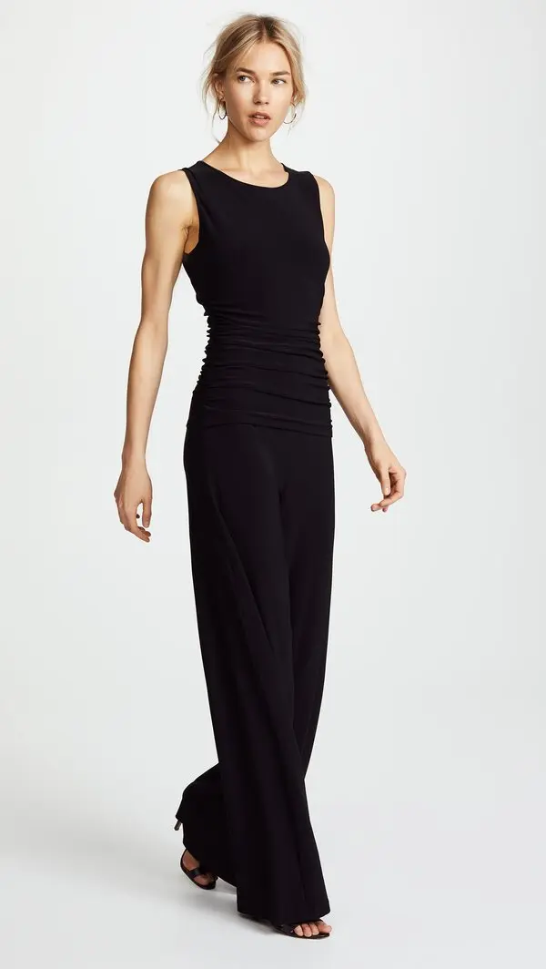 Norma Kamali Kamali Kulture Shirred Waist Jumpsuit - Black