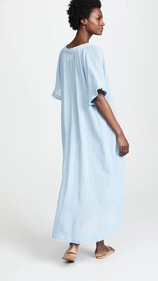 9seed Tunisia Short Sleeve Caftan - Chambray
