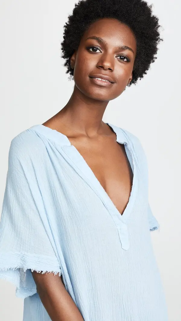 9seed Tunisia Short Sleeve Caftan - Chambray