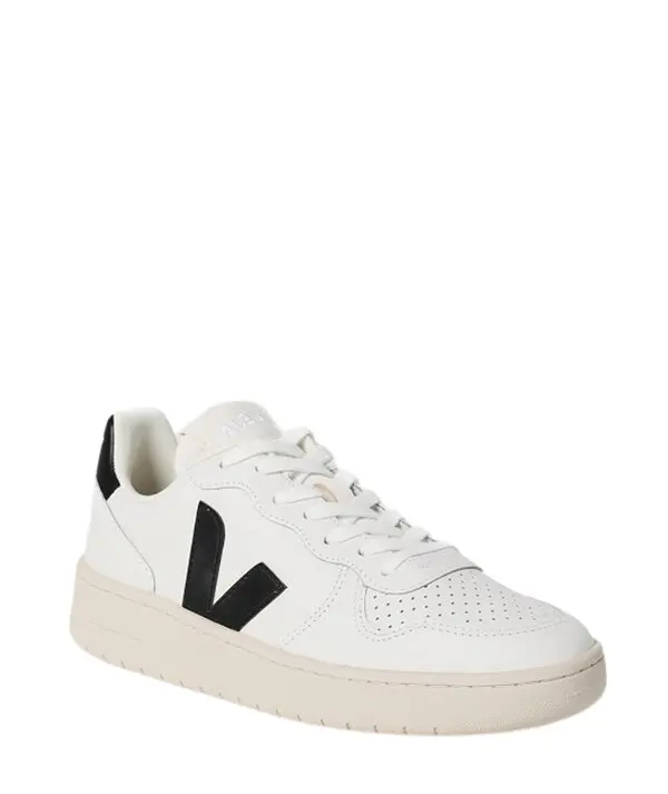 VEJA V-10 Lace Up Sneakers - White/black