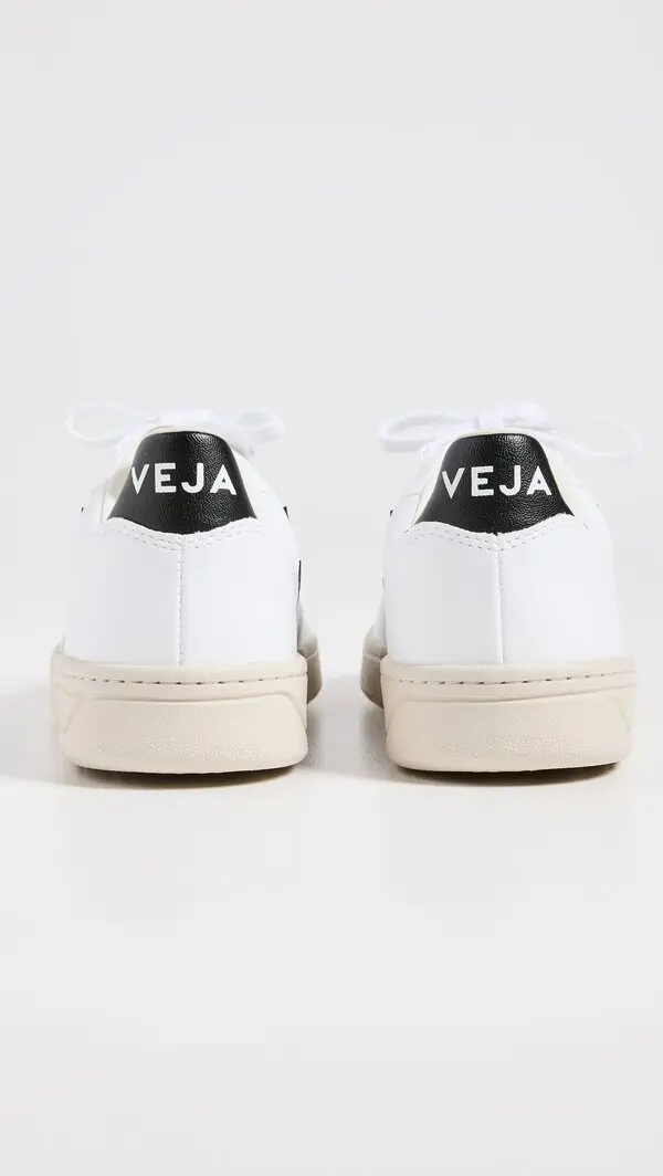 VEJA V-10 Lace Up Sneakers - White/black