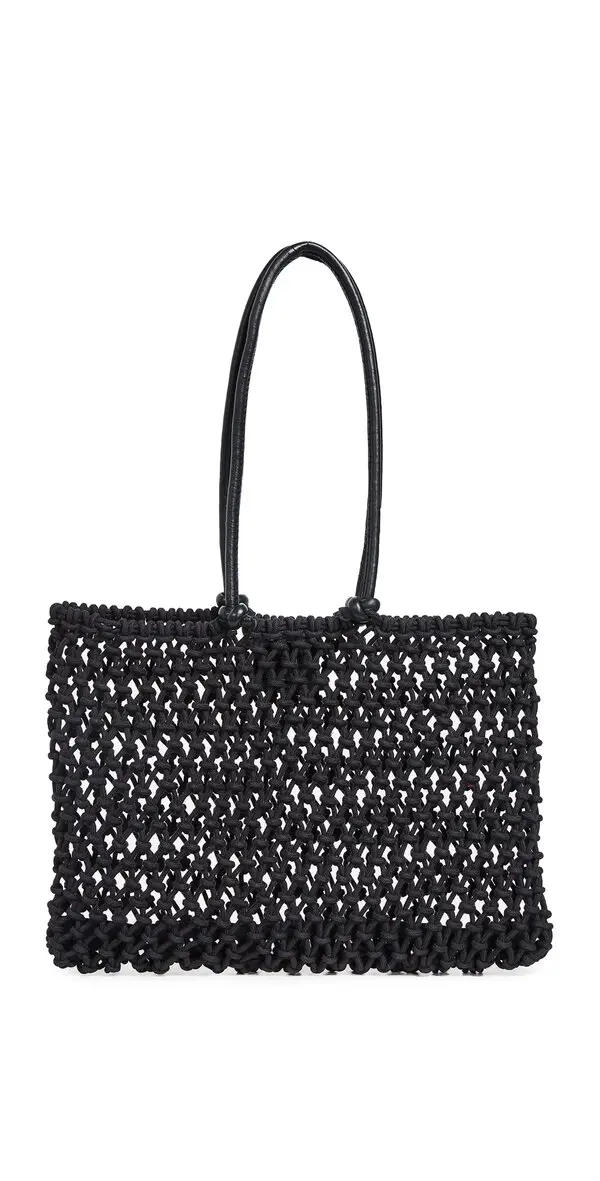 Clare V. Sandy Crochet Tote - Black