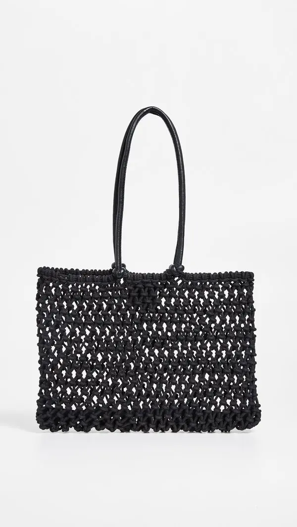 Clare V. Sandy Crochet Tote - Black