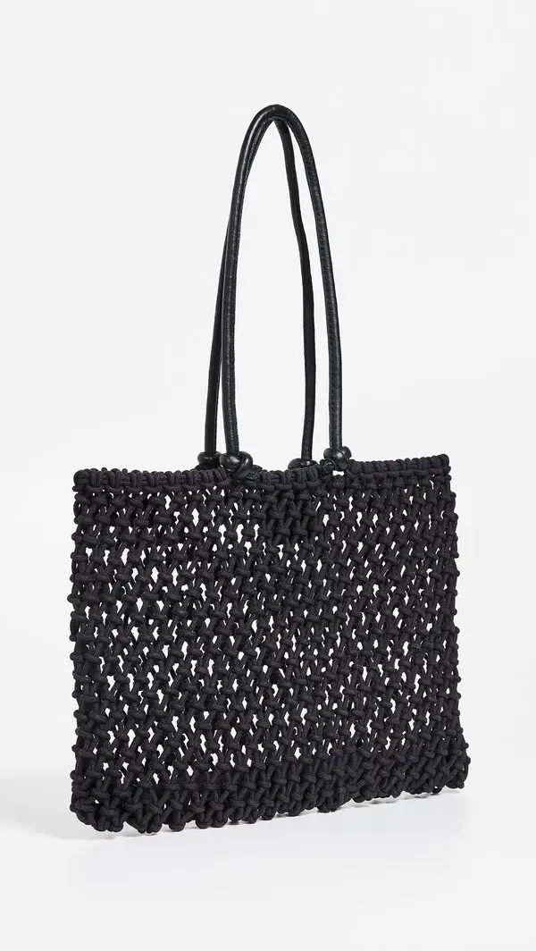 Clare V. Sandy Crochet Tote - Black
