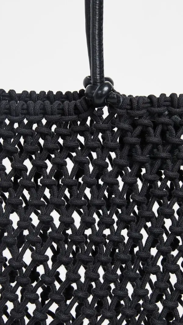 Clare V. Sandy Crochet Tote - Black