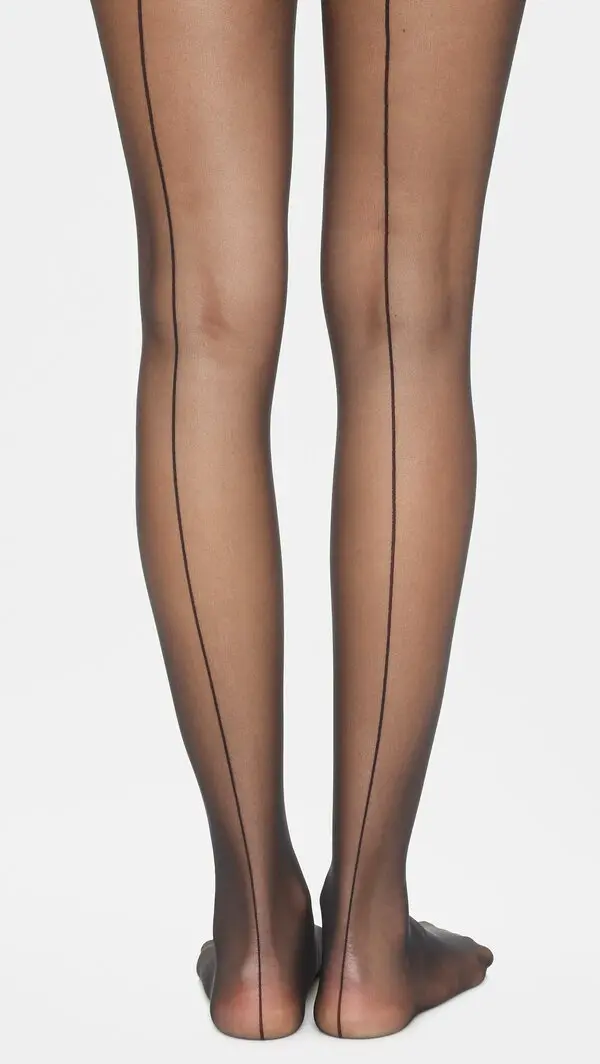Wolford Individual 10 Back Seam Tights - Black