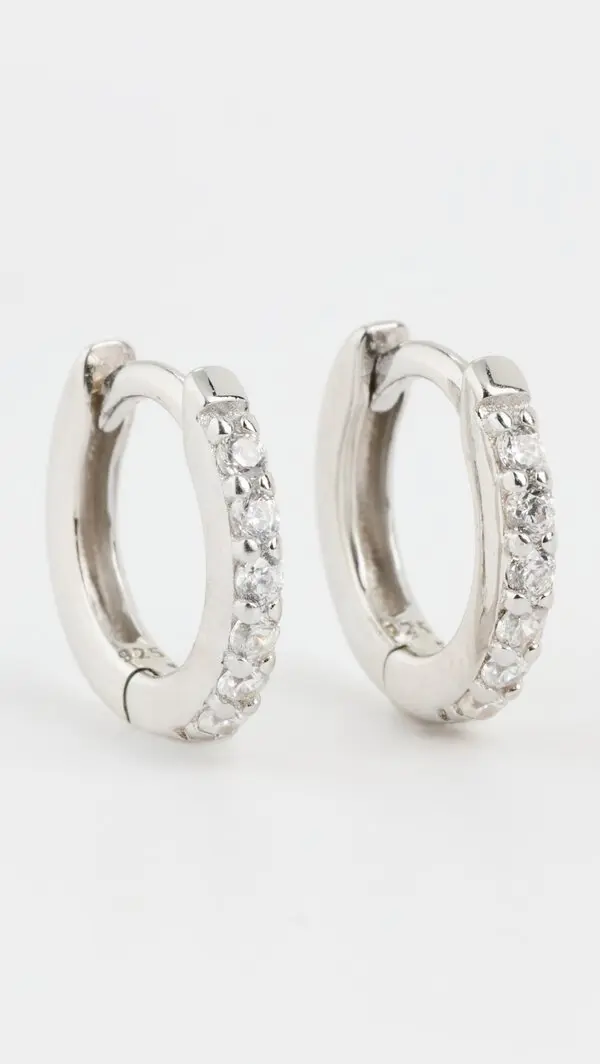 Shashi Katerina Pave Hoop Earrings