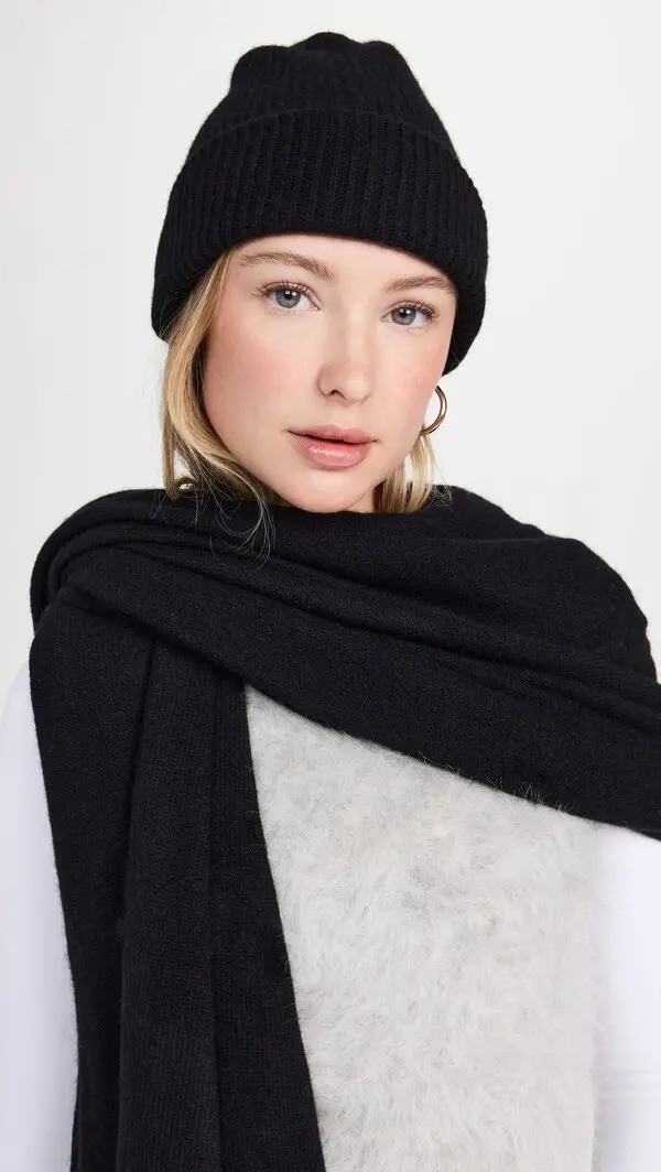 WHITE & WARREN Cashmere Beanie - Black
