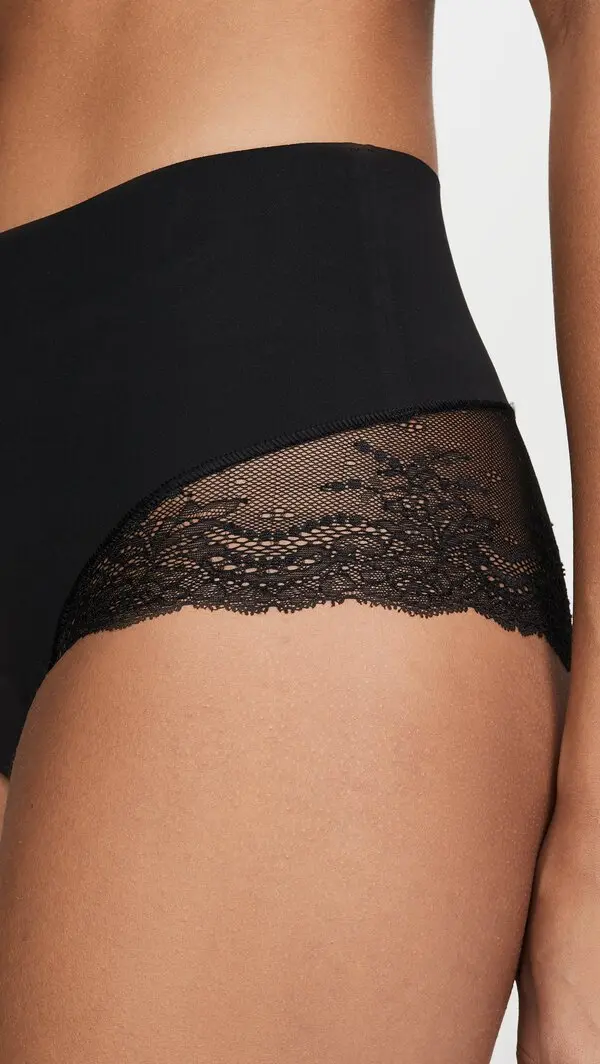 Spanx Smooth Undie-tectable Lace Hi-hipster - Very Black